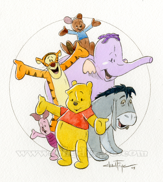Winnie the Pooh (and Piglet too!) – The Chad Frye – Illustration Guy
