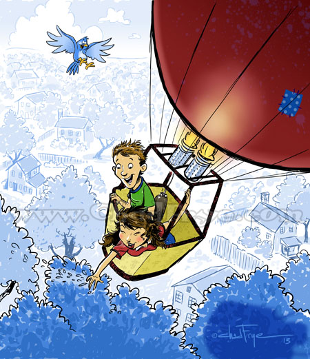 Old Maroon Hot Air Balloon – The Chad Frye – Illustration Guy