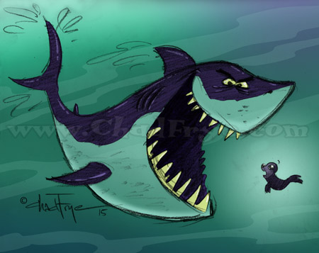 Shark Attack! – The Chad Frye – Illustration Guy
